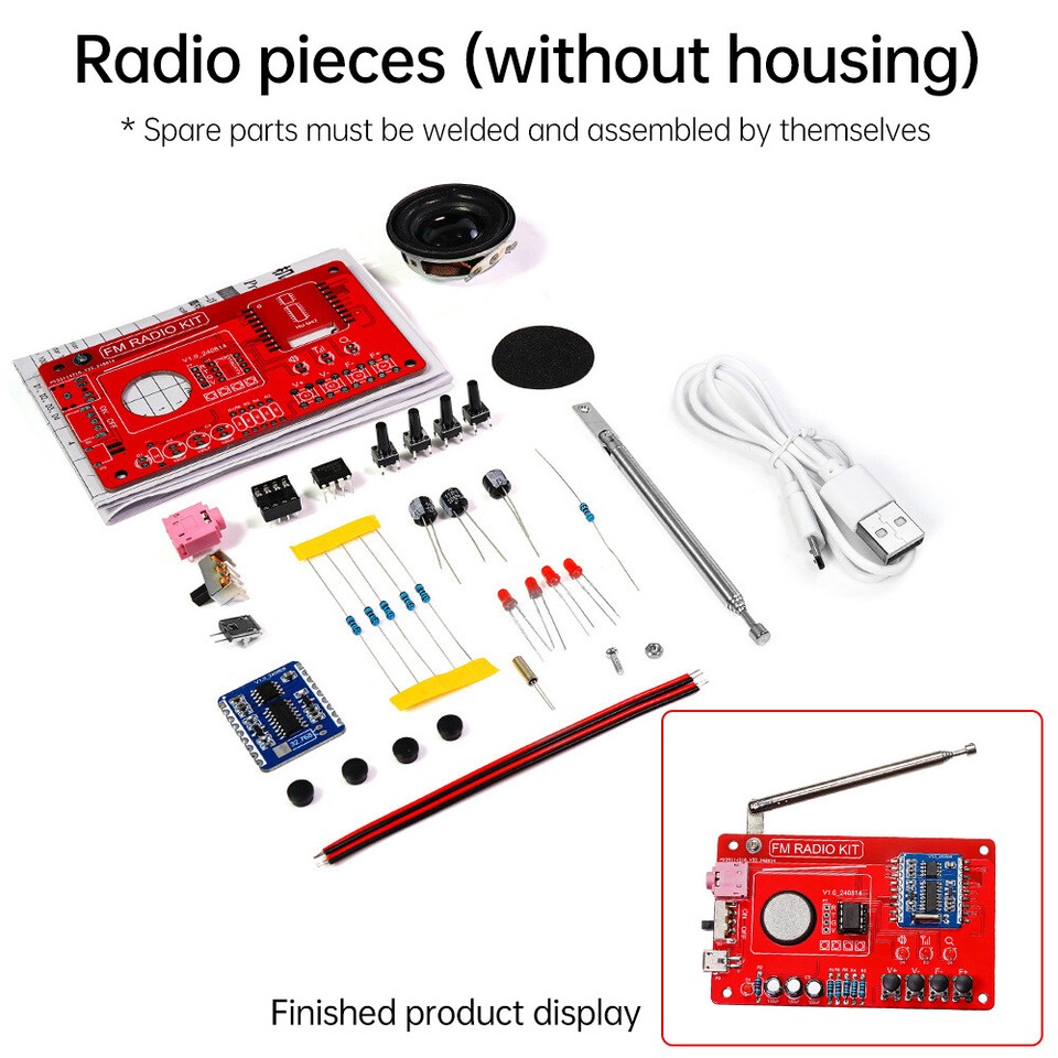 DIY Digital RDA5807 FM Radio Electronic Kit 87-108MHZ DIY Soldering ...