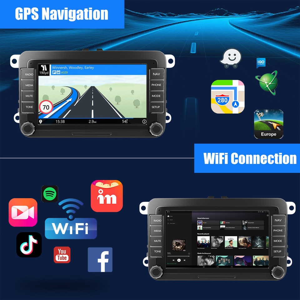 For VW Golf MK5 RCD330 B6 7" CarPlay Android Car Stereo Radio With ...