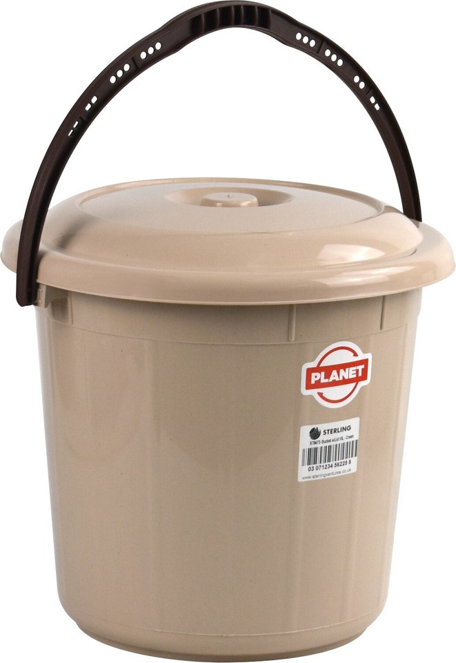 Plastic Bucket with Lid Handle Small Large Storage Bucket Bin Container ...