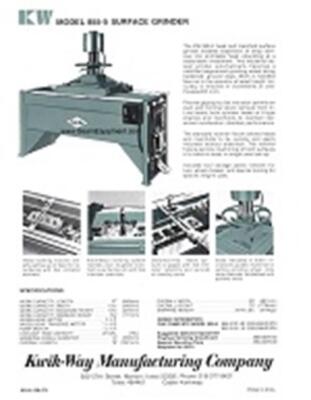 Kwik Way Model 855-5 Cylinder Head Block Surfacer Flier | eBay