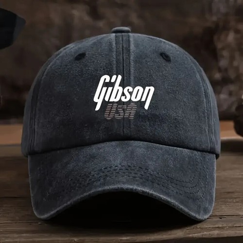 NEW - Vintage Style Gibson Guitar Cap Hat Baseball Navy Blue ROCK ON ...