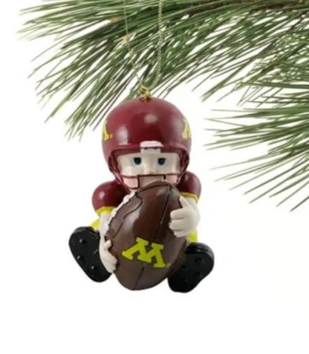 NCAA MINNESOTA GOLDEN GOPHERS LIL FAN TEAM PLAYER Football 3" Christmas ...
