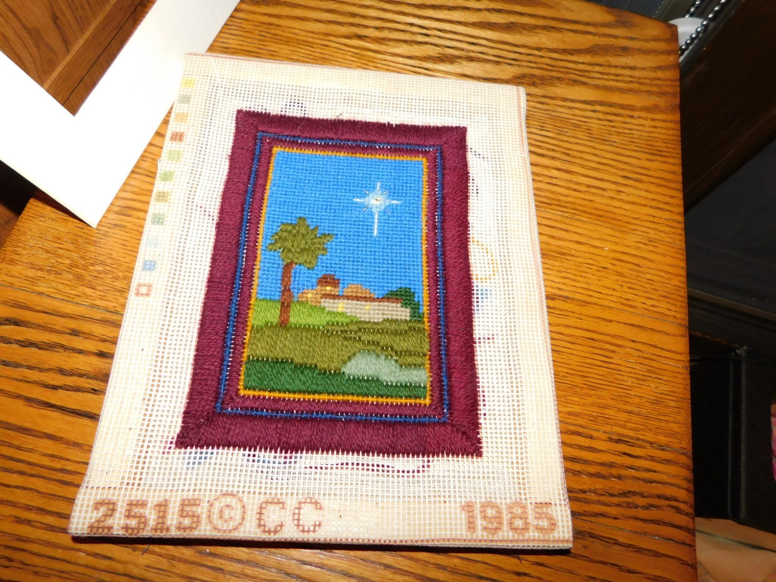 Star of David Needlepoint Panel COMPLETED Handmade Bethlehem | eBay