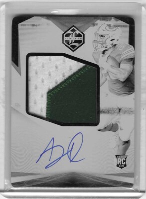 2020 Limited AJ DILLON 1/1 PRINTING PLATE ROOKIE PATCH JERSEY AUTOGRAPH ...