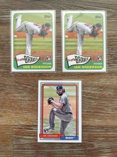 2021 Topps Ian Anderson RC rookie card insert (3) 1965 T65-7 + 1992 T92 ...