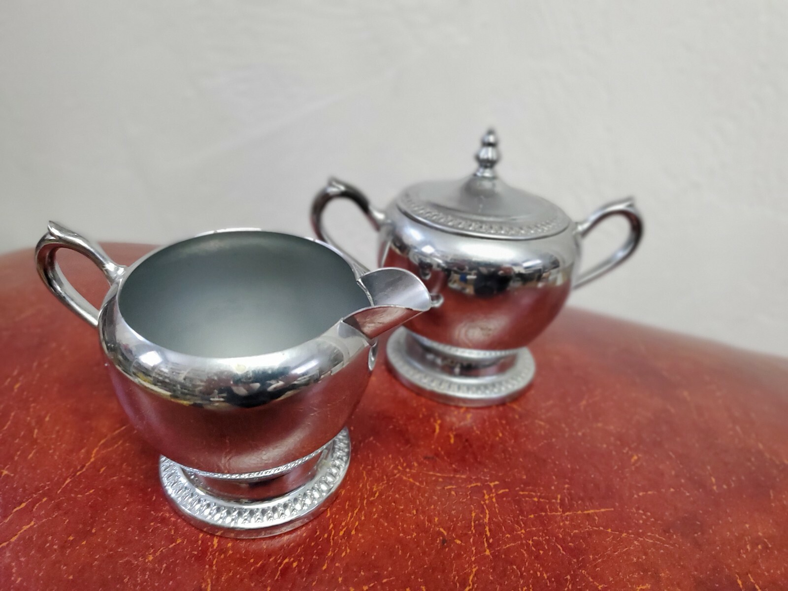 Vintage Perma Brite Chrome Tea Coffee Set National Silver Company Sugar ...