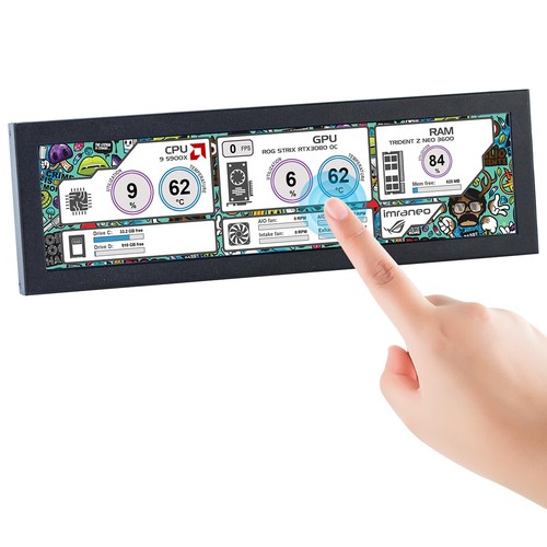 8.8 Inch Touchscreen Computer Secondary Screen 1920x480 FHD IPS LCD ...
