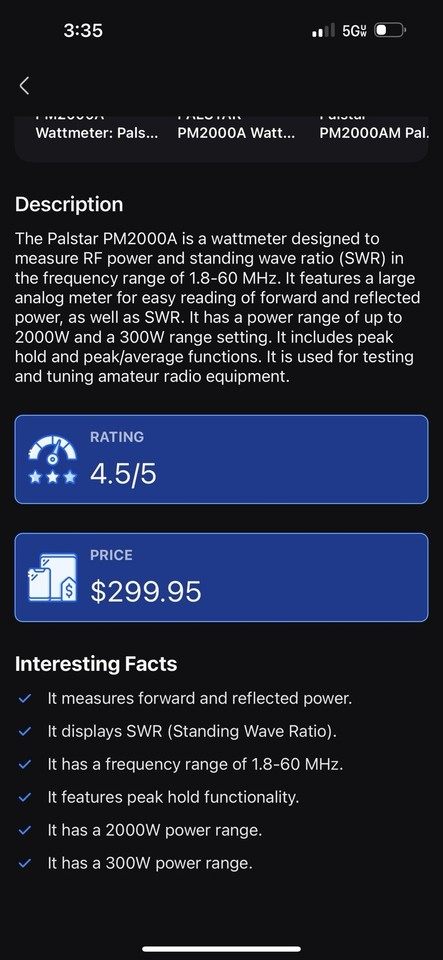 Palsyar Pm2000a Wattmeter | eBay