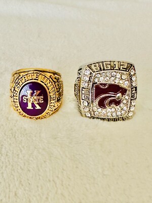 2 PCS Kansas State University WildcATS Champions Ring SET, US SHIP 1983 ...