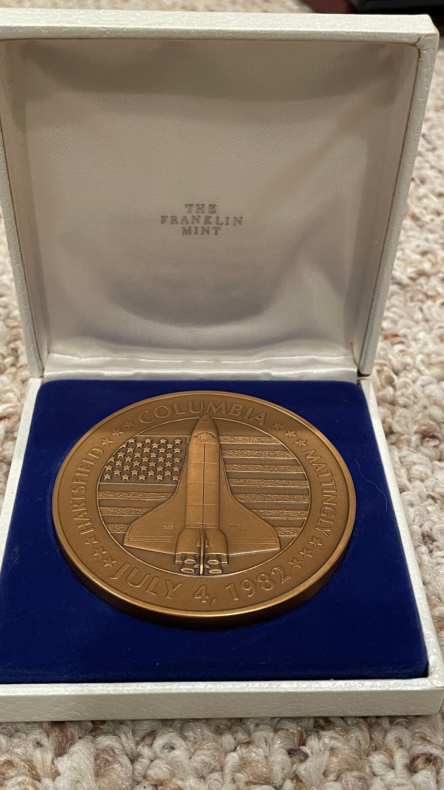 Space Shuttle, 3" Franklin Mint, 9oz bronze medal, Columbia, SINGER | eBay