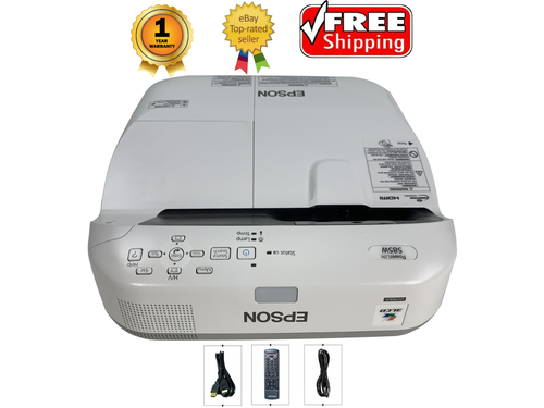 Epson PowerLite 585W 3LCD Projector UST 3300 ANSI Lumens HD HDMI w ...
