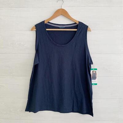 NWT Nautica - Navy blue sleeveless cotton tank top, XL | eBay