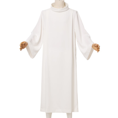 Christian Church Ivory White Alb Robe Roll Collar Vestments Gown ...