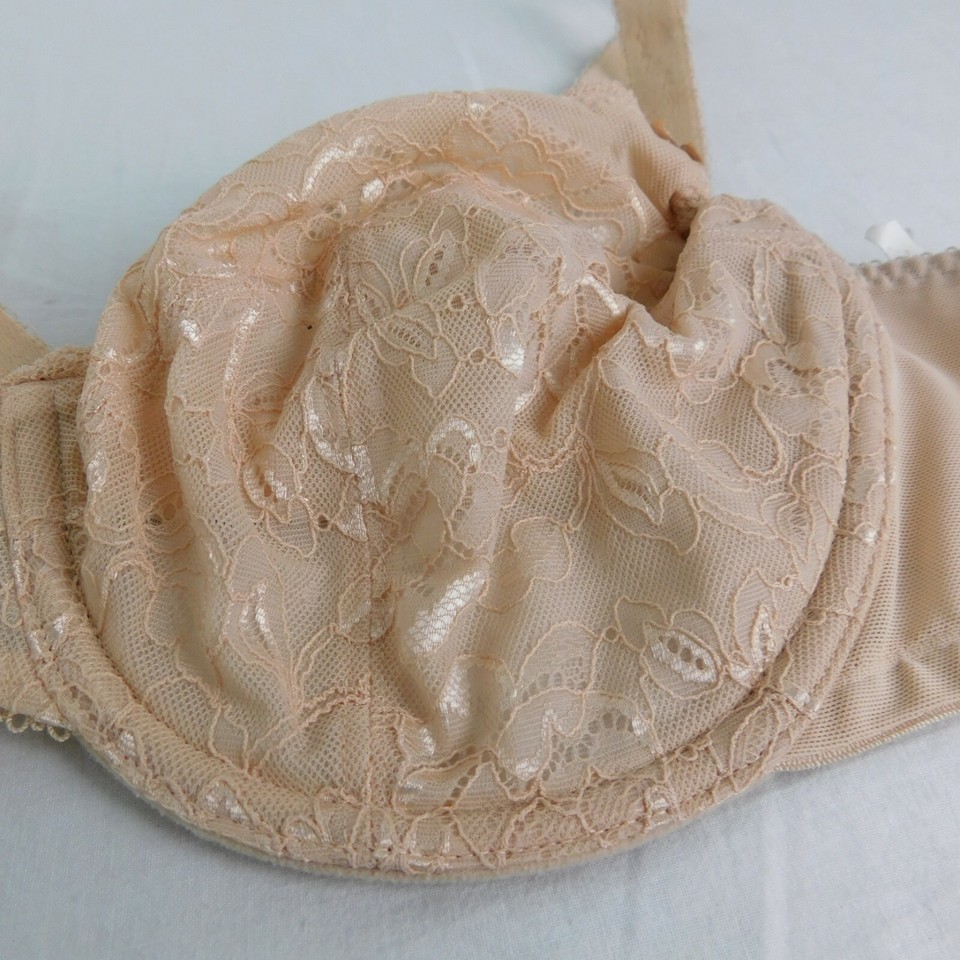 Goddess Bra 42C US Beige Unlined Underwire Nylon Blend Hook Eye Back ...