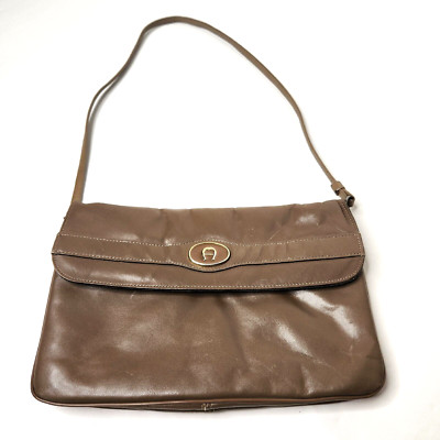 Etienne Aigner Taupe Leather Purse Vintage | eBay