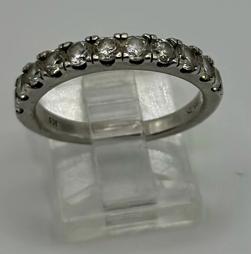 Sterling Silver 925 CZ Band Ring Sz 7.5 IBB CN | eBay