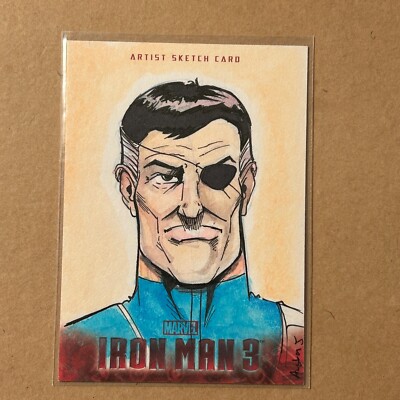 Iron Man 3 / NICK FURY Sketch Card / Upper Deck / Austin Janowsky | eBay