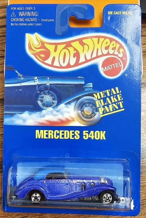 1991 Hot Wheels Mercedes 540K Blue Card Collector #164 Metal Flake ...