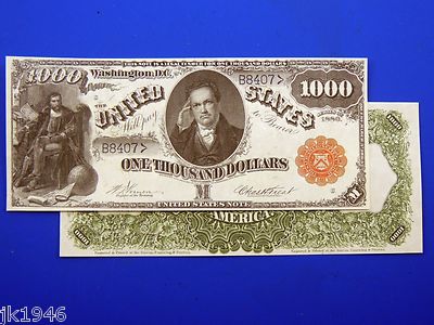 Reproduction $1000 1880 LT US Paper Money Currency Copy | eBay
