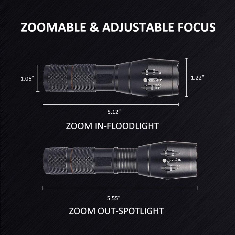 LED Flashlight Rechargeable Work Light with Magnetic Base & Hanging ...