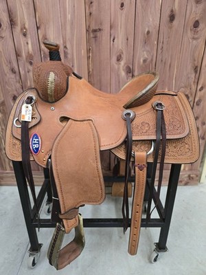 15.5" HR Pecos Seat Rig Square Skirt Pencil Roll Ranching Saddle | eBay