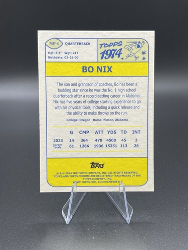 BO NIX RC 2024 Topps Chrome Refractor 1974 Throwback #74TF-4 Broncos | eBay