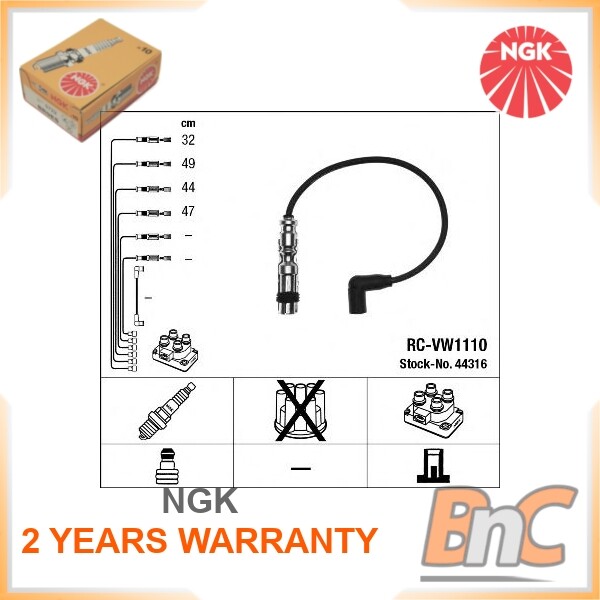 NGK Ignition Cable Kit VW AUDI Seat SKODA OEM 44316 03f905409c for sale ...