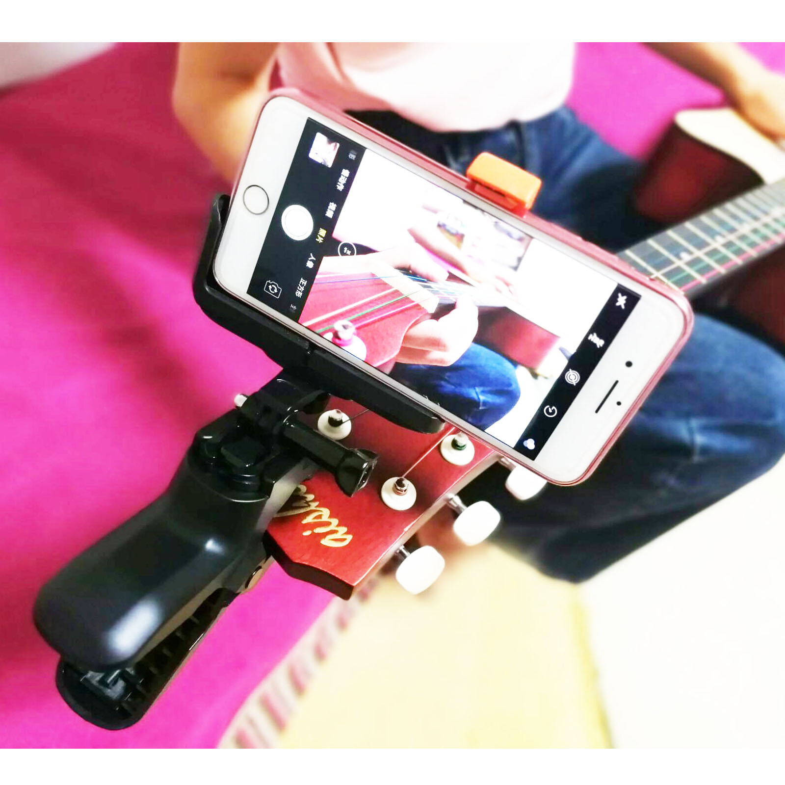 Guitar Ukulele Headstock Mount, Flat Clamp Mount, For Gopro camera ...
