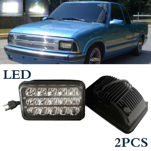 Fit Chevrolet S10 1995 1996 1997 4x6" Inch LED Headlights Hi/Lo Sealed ...