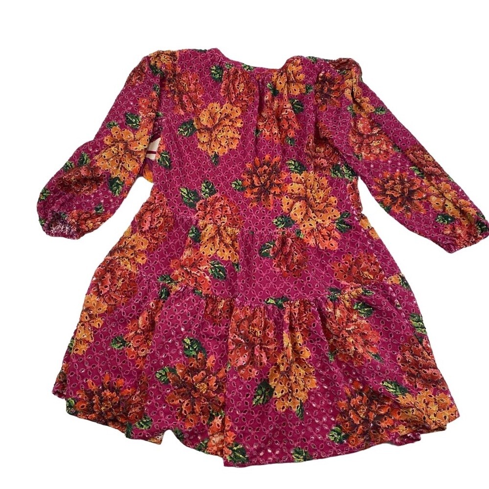 Farm Rio X Anthropologie Eyelet Tiered Tunic Dress XS - Gem