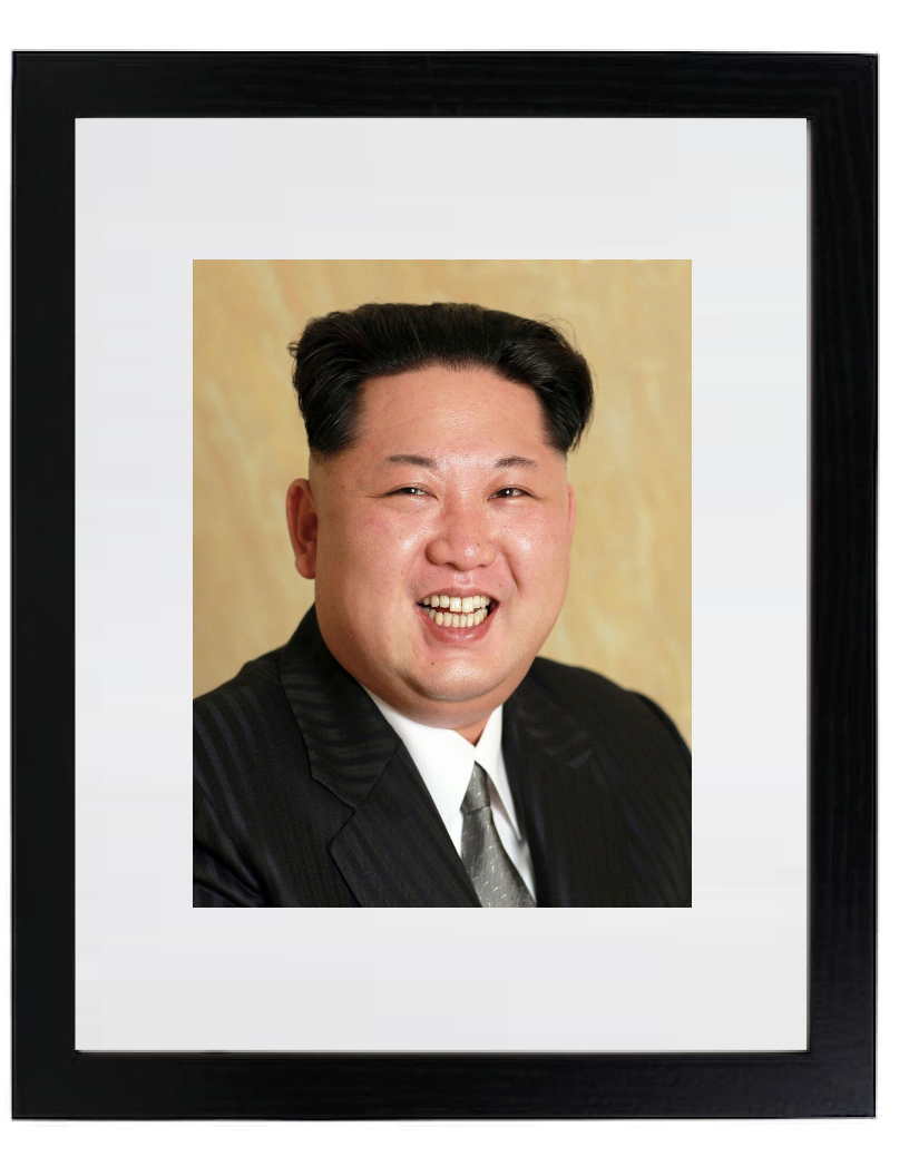Kim Jong Un Korean President Dictator North Korea Matted & Framed ...