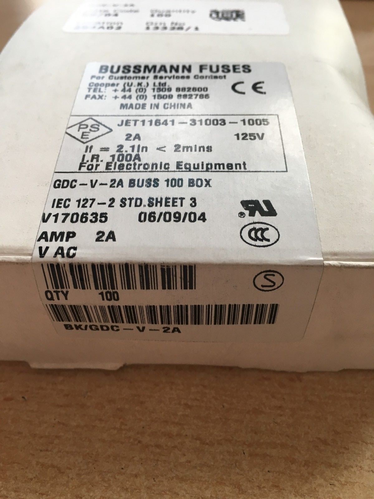 Bussman GDC-V-2A 2 Amp T Glass Fuses Axial Wire ended PACK of 20 Z2757 ...