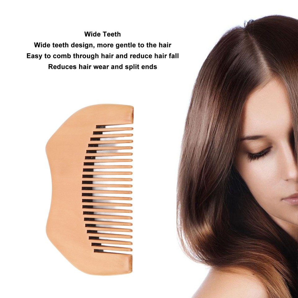 Wooden Comb Durable Wide Tooth Pocket Comb Moderate Tooth Tip For Women ...