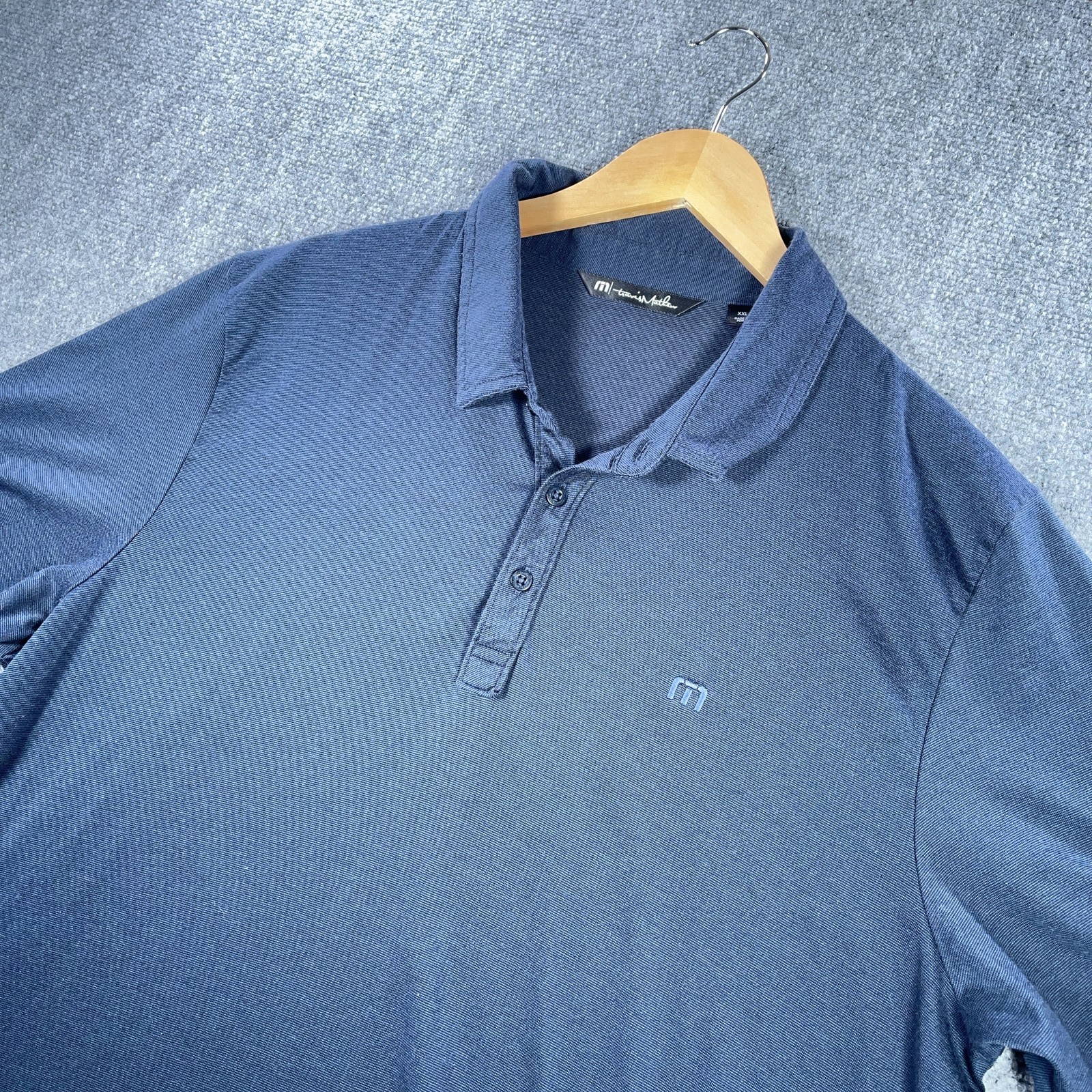 Travis Mathew Golf Polo Mens 2XL Blue Short Sleeve Performance Stretch ...