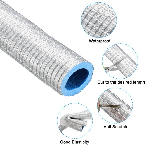 5.6Ft 40mm ID 60mm OD XPE Pipe Insulation Foam Tubing, Silver Blue | eBay