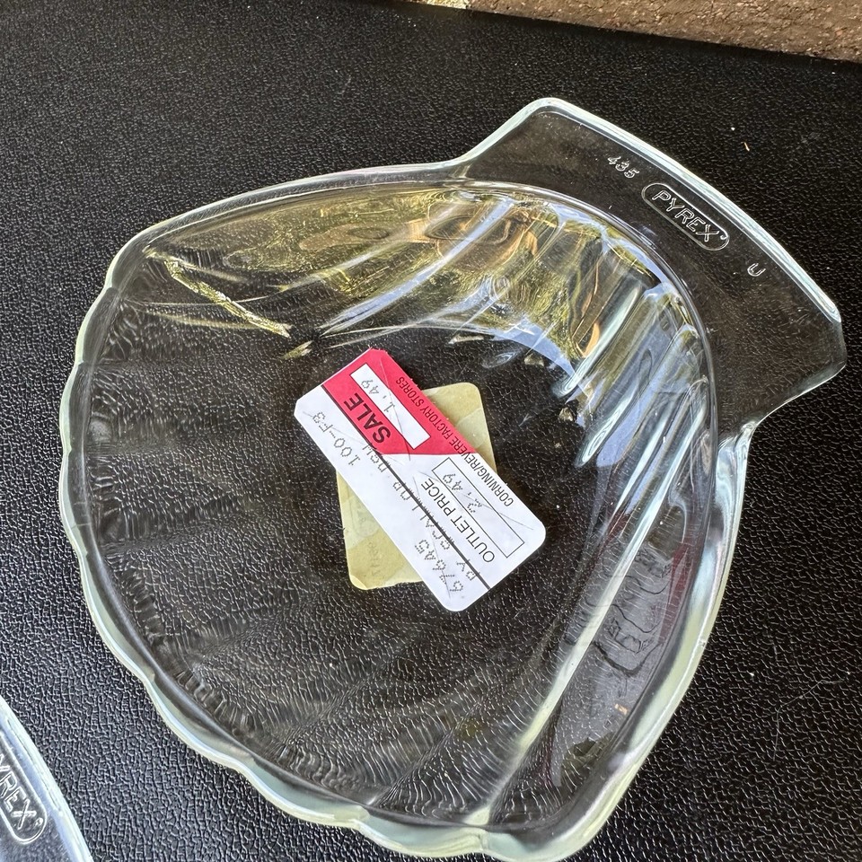 Vintage Pyrex Set of 4 Glass Shell Scallop Dipping Dishes Stackable ...