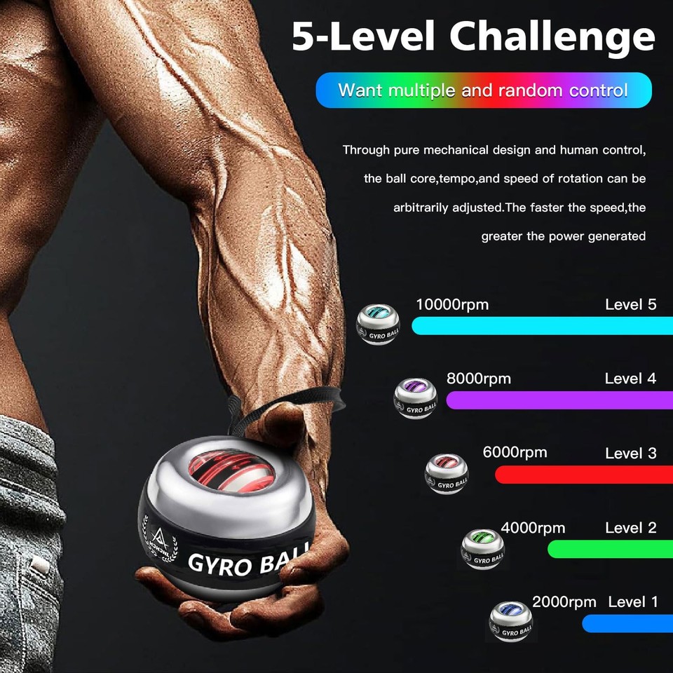 Torque Ball-Metal Gyro Ball Wrist Exerciser Torque Ball Hand Exerciser ...