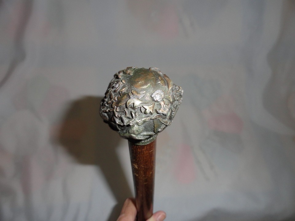 Vintage Antique DEWAR HIGHLANDER Heavy Metal Knob Walking Stick Cane ...