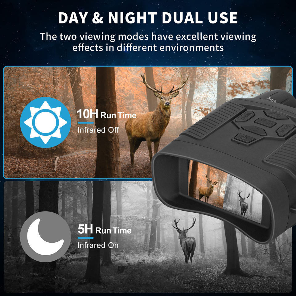 36MP 4K Night Vision Goggles Infrared Binoculars 3''LCD Screen For ...