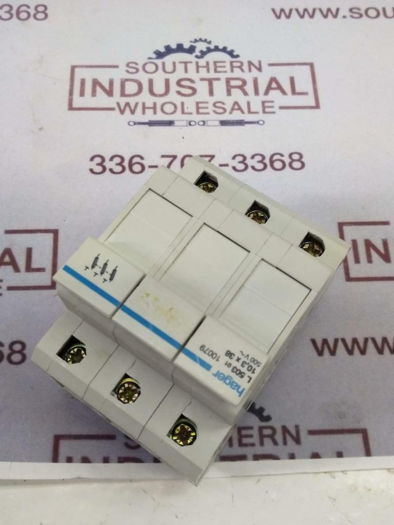 Hager Fuse Holder 3Pole L503-01 10079 10.3x38 500v w/ 32A Fuses | eBay