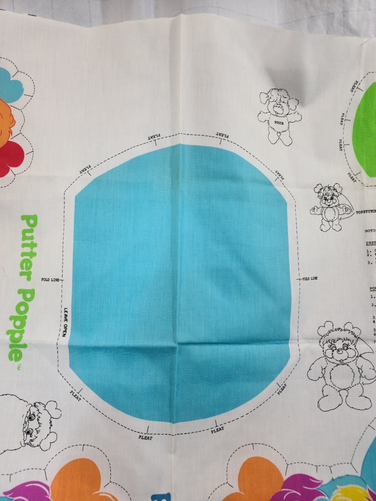 PC Popples & Putter Popple Cut & Sew Fabric Craft Panel/1986 UNCUT ...
