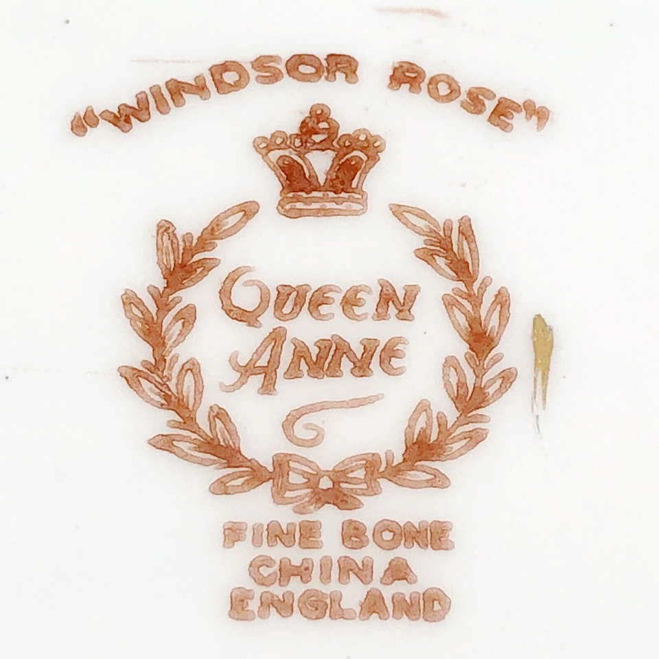 Queen Anne Fine Bone China Windsor Rose Tea Cup & Saucer Floral Teacup ...