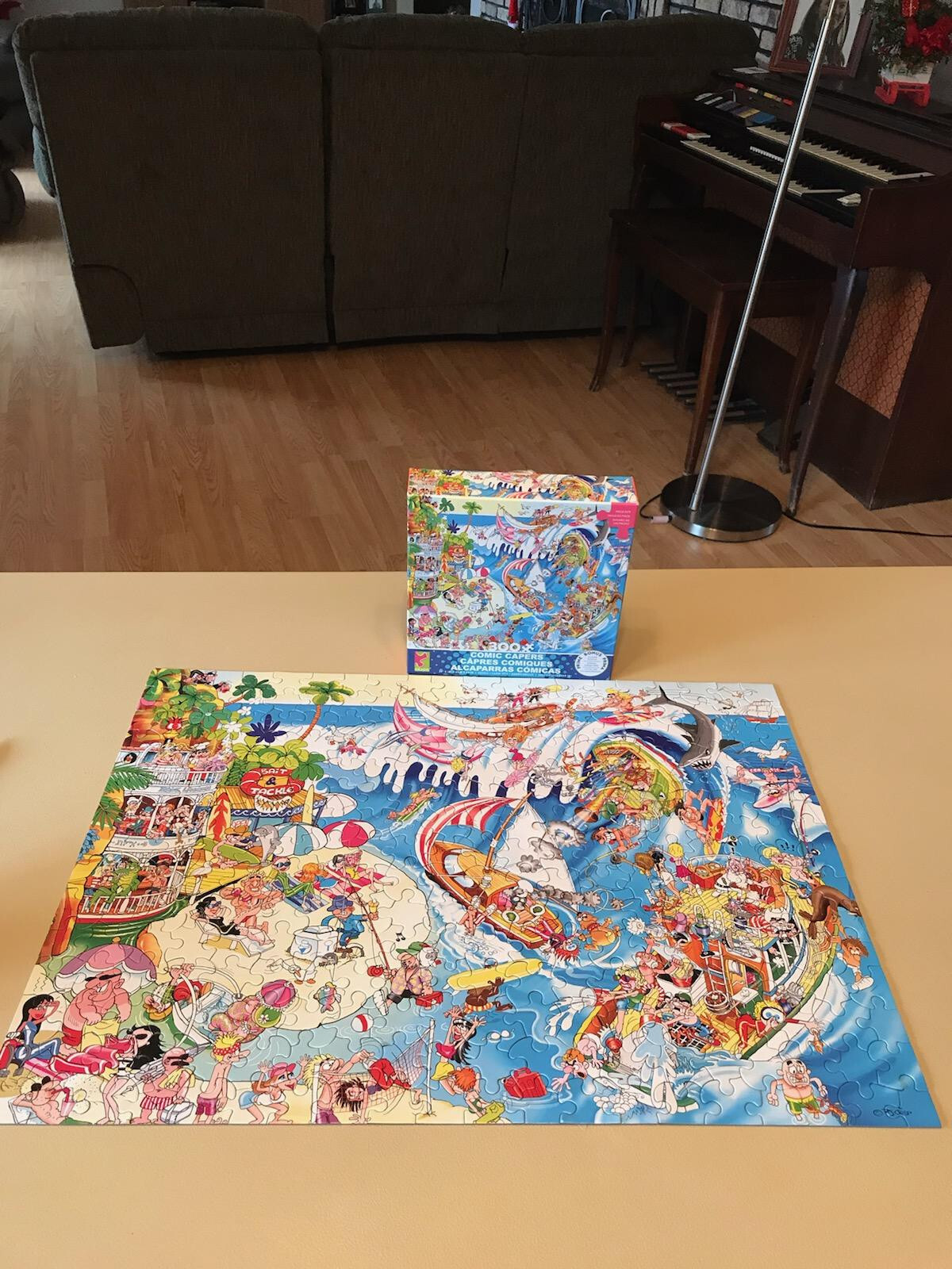 Ceaco Comic Capers Beach Scene Surfing Yacht 300 Pc Puzzle 100% ...