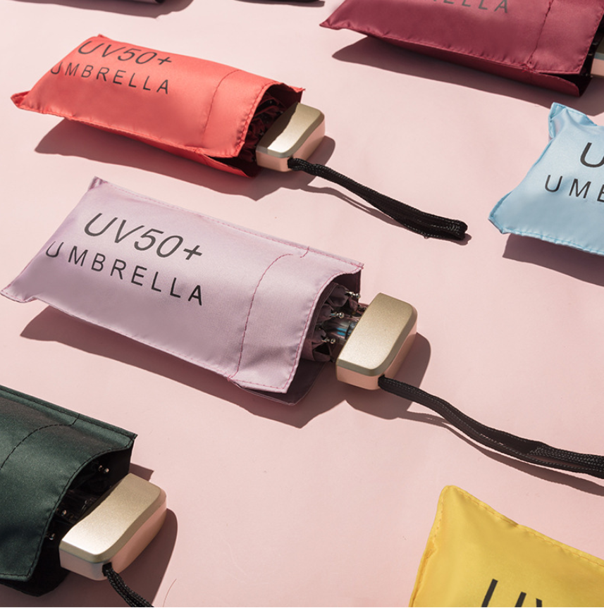 Umbrella Mini Pocket Parasol Anti-UV Sun Windproof Protection 5-Folding ...