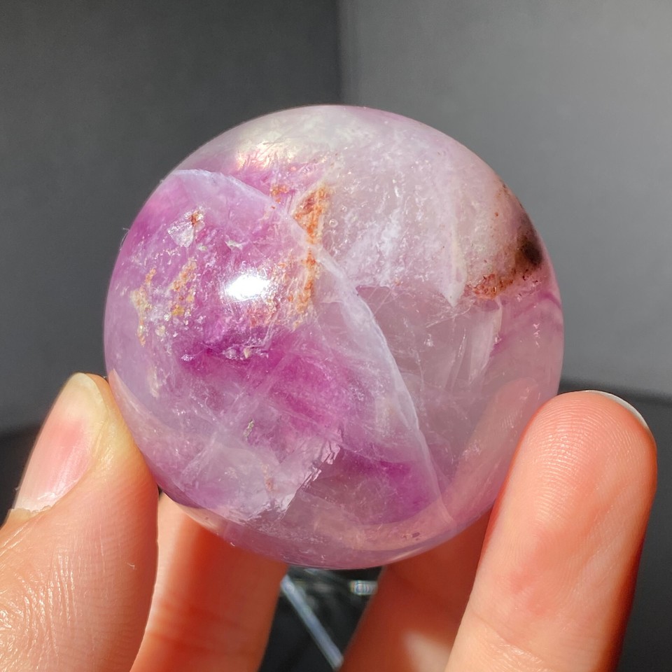 240g Rare Fluorite ball Colorful Crystal Gemstone Healing + Stand | eBay UK