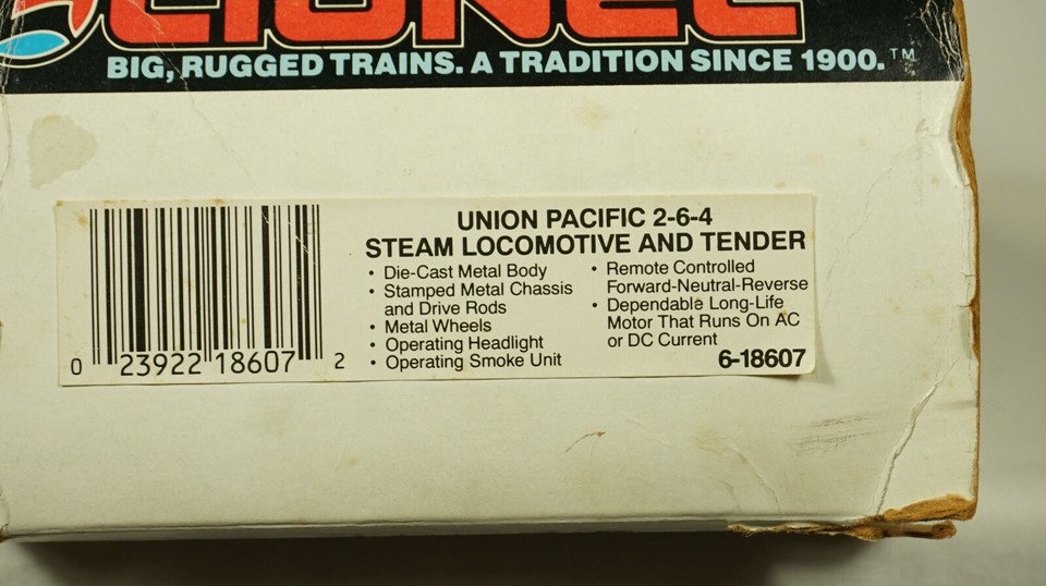 Lionel O Scale Union Pacific UP 2-6-4 Steam Engine & Tender Item 6 ...