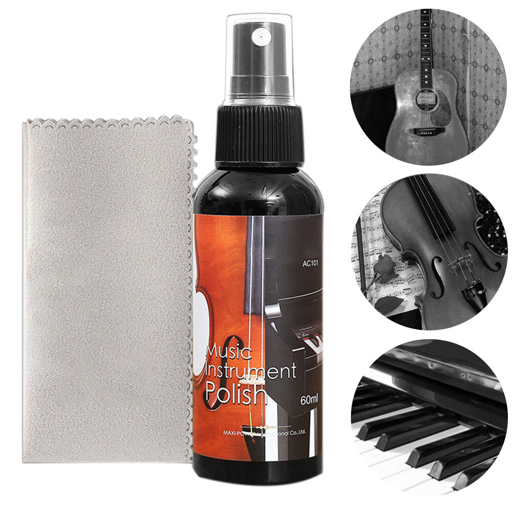 60ml Care Tool Guitar String Cleaner Set Nursing Oil Polish Liquid Wipe ...