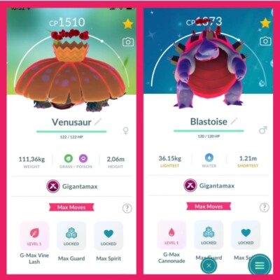 Rare Shiny Venusaur + Blastoise Gigantamax Gmax Dynamax Pokémon Go ...