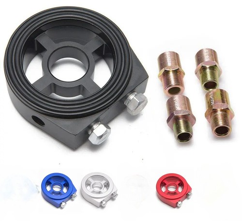 Black Oil Cooler Filter Sandwich Plate Adapter Oil Filter Engine Block ...