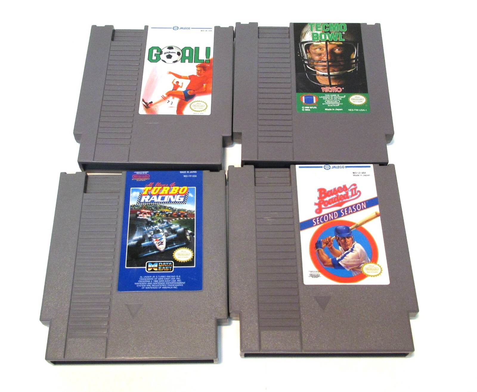 LOT OF 4 NINTENDO ES GAME CARTRIDGES: FOOTBALL SOCCER BASEBALL AND ...
